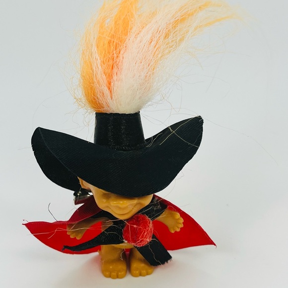 Accessories | Vintage Troll Pin Lapel With Zorro Outfit Orange And ...